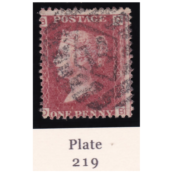 Plate 219 1d Penny Reds | Liverpool Stamps