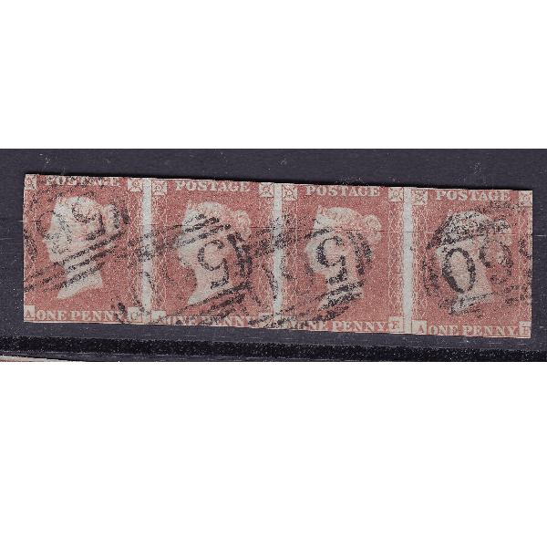1d Penny Red Imperforated Stars Strip of 4 | Liverpool Stamps